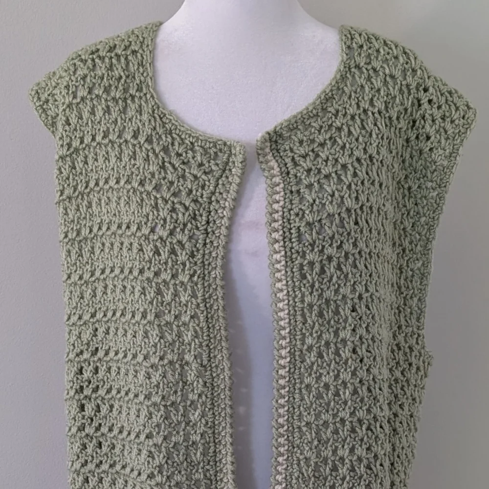 unbranded | Tops | Vintage Womens Handmade Crocheted Sweater Vest Boho ...